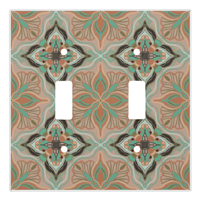 Watercolor Moroccan Pastel Floral Tile Light Switch Cover | Zazzle