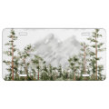 Watercolor Mountain and Forest License Plate | Zazzle