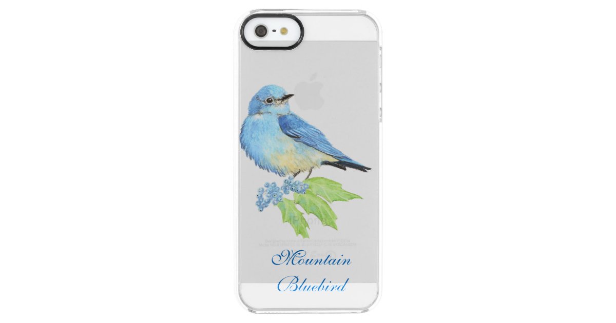 Watercolor Mountain Bluebird Blue Bird Art for the Uncommon iPhone Case ...