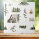 Watercolor Mountain Cabin Forest Seamless Pattern Ceramic Tile | Zazzle