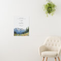 Watercolor Mountain Floral Wedding Welcome Sign | Zazzle