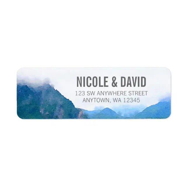 Watercolor Mountain Label | Zazzle