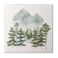 Watercolor Mountain Landscape View Ceramic Tile | Zazzle