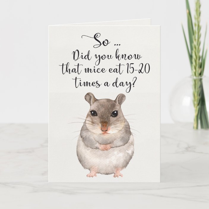 Watercolor Mouse Humor Happy Birthday Card | Zazzle.com
