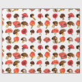 Watercolor mushrooms Cute fall pattern Wrapping Paper | Zazzle