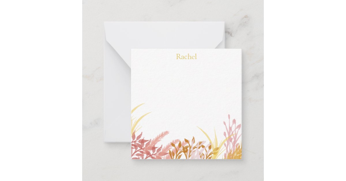 Watercolor Nature Painting in Subdued Autumn Color Note Card | Zazzle