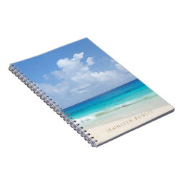 Watercolor Nature Seascape Waves Elegant Template Notebook | Zazzle