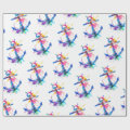 Watercolor Nautical Anchor Wrapping Paper | Zazzle
