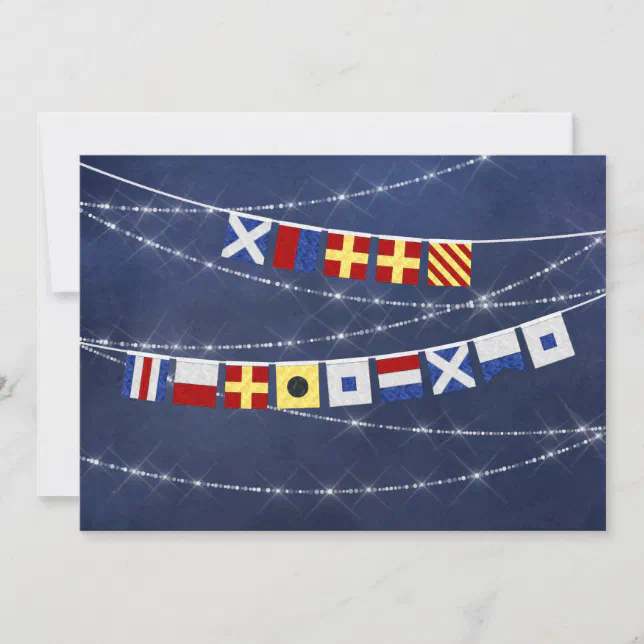 Watercolor Nautical Flag Merry Christmas Photo Holiday Card | Zazzle