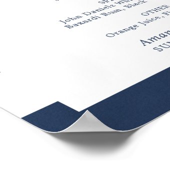 Watercolor Nautical Floral Signature Cocktails Poster | Zazzle