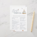 Watercolor Nautical Sailboat Baby Trivia Game | Zazzle