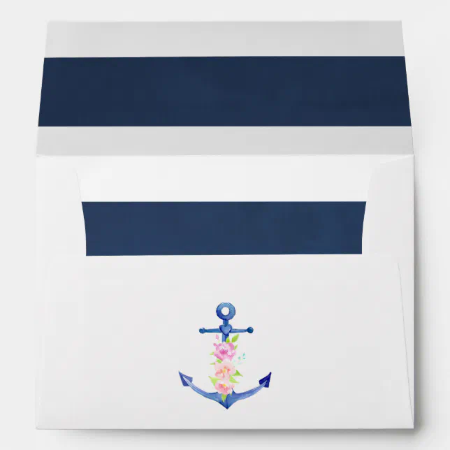 Watercolor Nautical Themed Envelope | Zazzle
