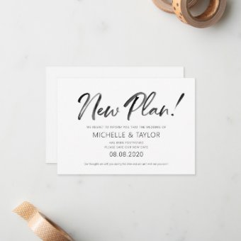 Watercolor New plan Change of Plans Card | Zazzle