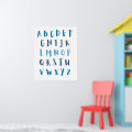 Watercolor Nursery Alphabet Blue ABCs Kids Poster | Zazzle