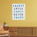 Watercolor Nursery Alphabet Blue ABCs Kids Poster | Zazzle