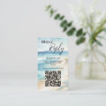 Watercolor Ocean Beach Wedding Website QR Code Enclosure Card | Zazzle