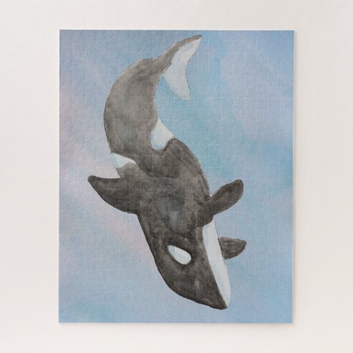 Watercolor Ocean Killer Whale Orca Jigsaw Puzzle | Zazzle