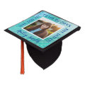 Watercolor Ocean Photo + Typography Graduation Cap Topper | Zazzle