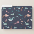 Watercolor Ocean Sea Animals Blue Pattern File Folder | Zazzle