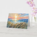 Watercolor Ocean Sunrise Birthday Card | Zazzle