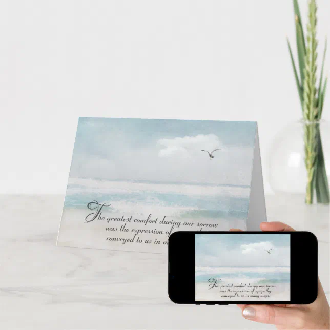 Watercolor Ocean Sympathy Thank You Card | Zazzle