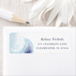 Watercolor Ocean Wave Label | Zazzle