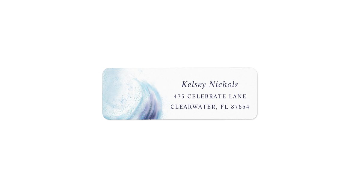 Watercolor Ocean Wave Label | Zazzle