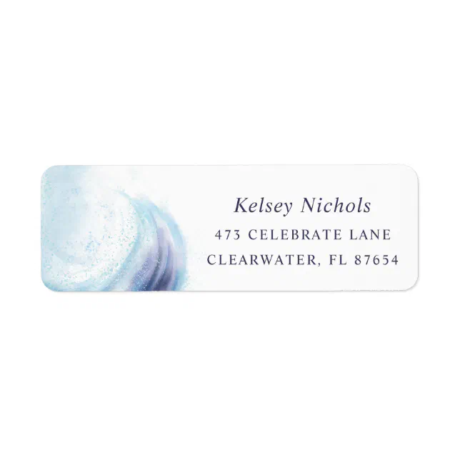 Watercolor Ocean Wave Label | Zazzle