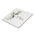 Watercolor Olive Branch Ceramic Tile | Zazzle