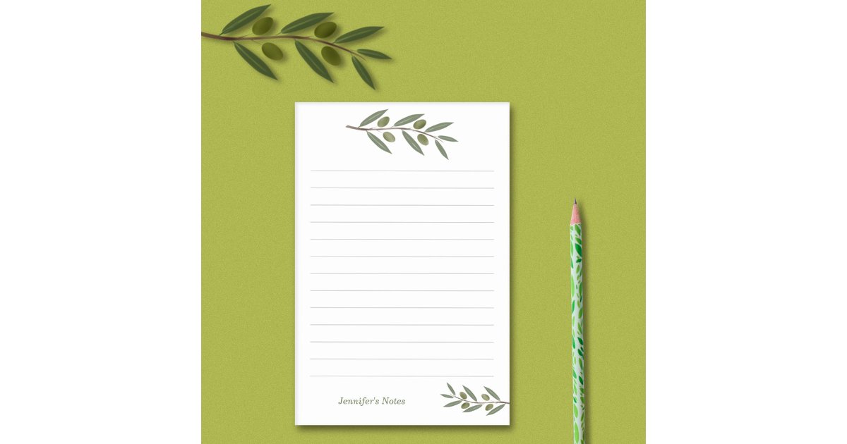 Watercolor Olive Branch Post-it Notes | Zazzle