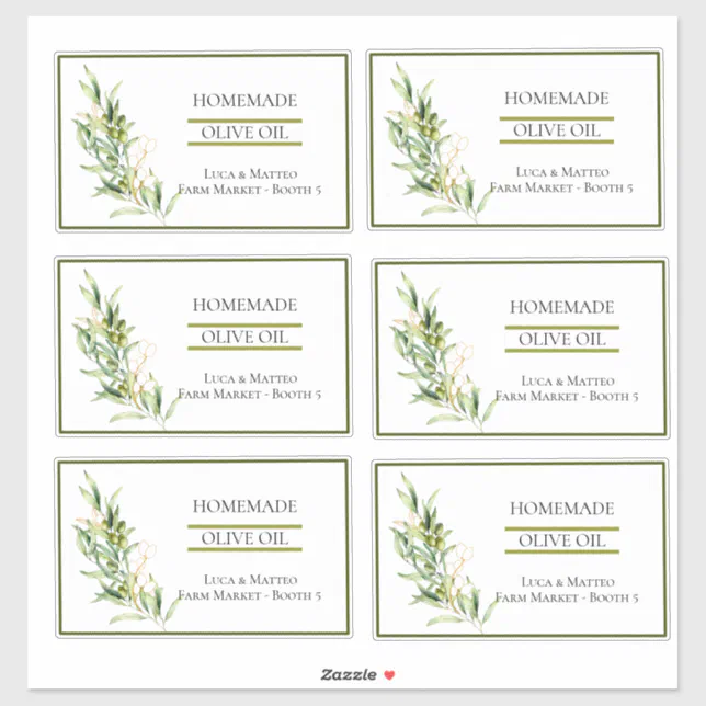 Watercolor Olive Branch Transparent Product Labels | Zazzle