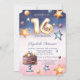Watercolor Ombre Stars Cake Sweet 16 Invitation | Zazzle