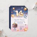 Watercolor Ombre Stars Cake Sweet 16 Invitation | Zazzle