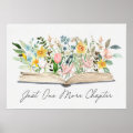 Watercolor Open Book with Flowers Floral Aesthetic Poster | Zazzle