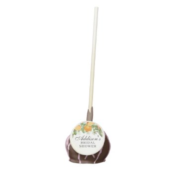 Watercolor Orange Blossom Bridal Shower Cake Pops | Zazzle