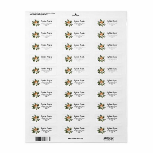 Watercolor Orange Blossom Label | Zazzle