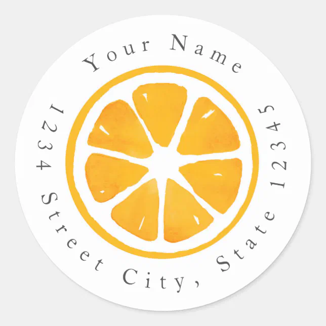 Watercolor Orange Slice Labels | Zazzle