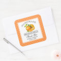 Watercolor Oranges Dots Orangecello Wedding Thanks Square Sticker | Zazzle