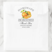 Watercolor Oranges Orangecello Wedding Thanks Square Sticker | Zazzle