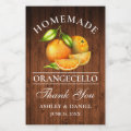 Watercolor Oranges Orangecello Wedding Wood Mini Wine Label | Zazzle