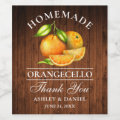 Watercolor Oranges Orangecello Wedding Wood Wine Label | Zazzle