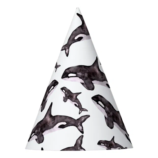 Watercolor Orca Party Hat | Zazzle