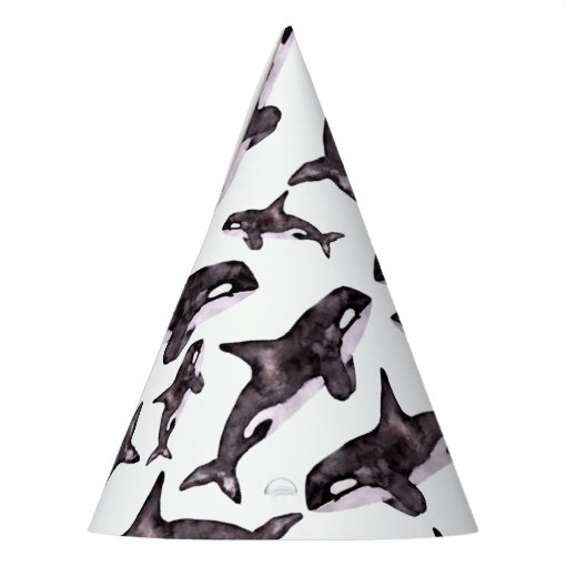 Watercolor Orca Party Hat | Zazzle