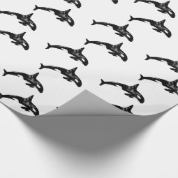 Watercolor Orca Whale Wrapping Paper | Zazzle