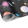 Watercolor Outer Space Planets Galaxy Wrapping Paper | Zazzle