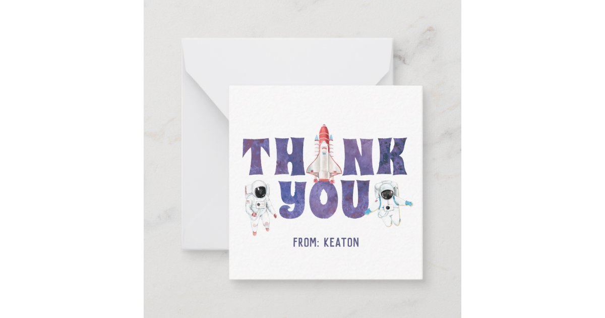 Watercolor Outer Space Thank You Card | Zazzle