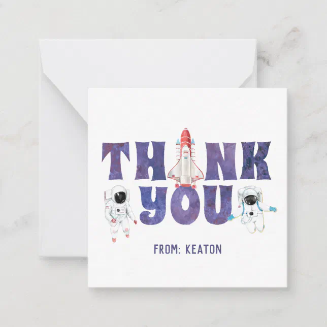Watercolor Outer Space Thank You Card | Zazzle