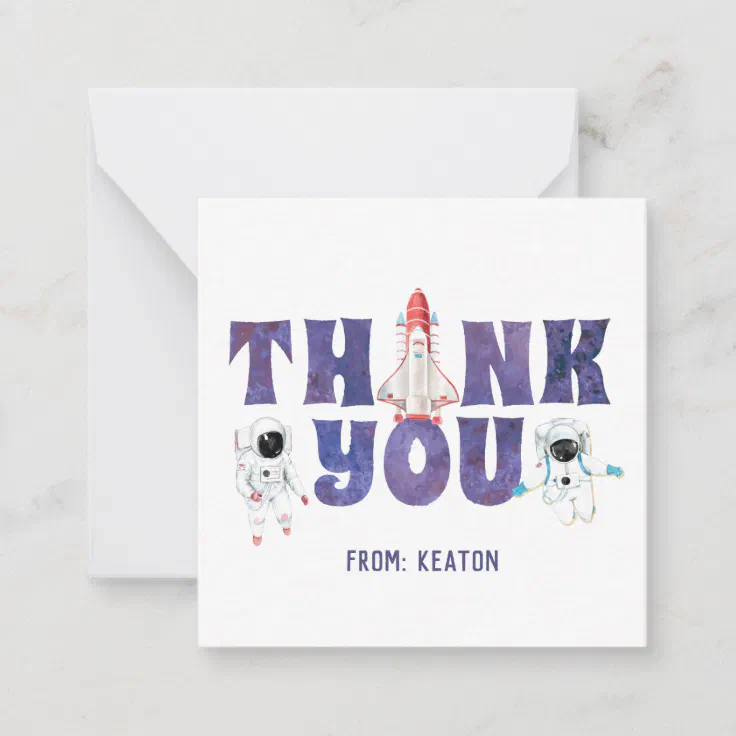 Watercolor Outer Space Thank You Card | Zazzle