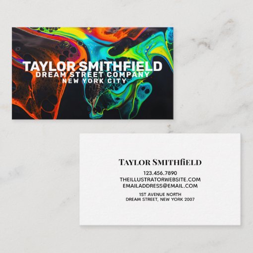 Watercolor Paint Splatter Business Card | Zazzle