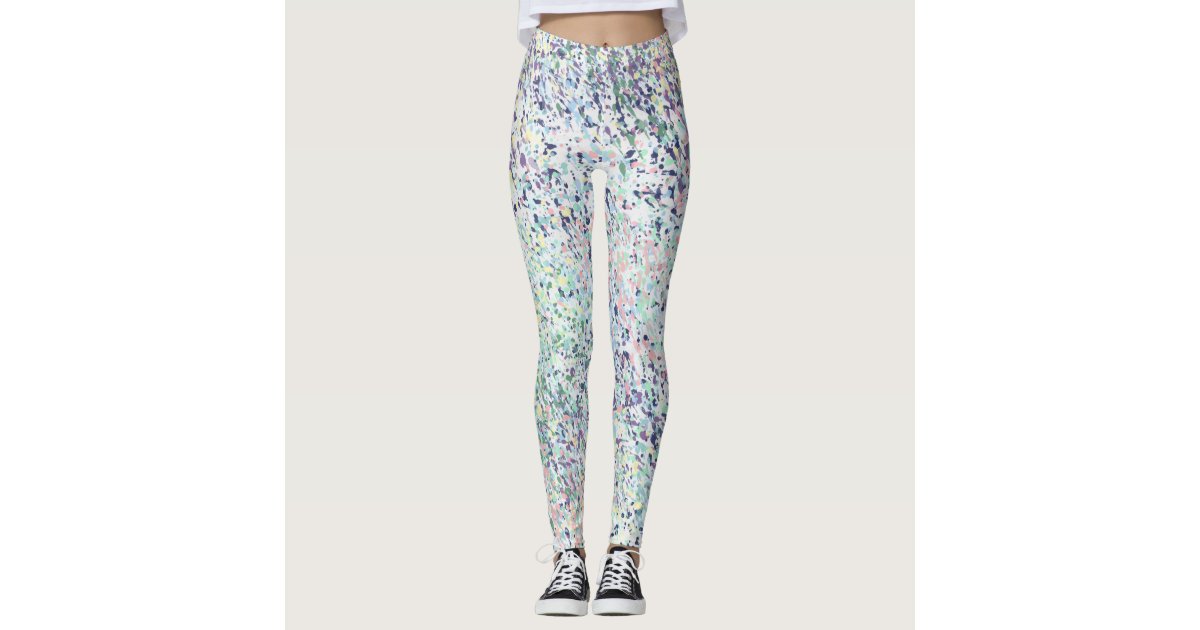Watercolor Paint Splatter Leggings | Zazzle